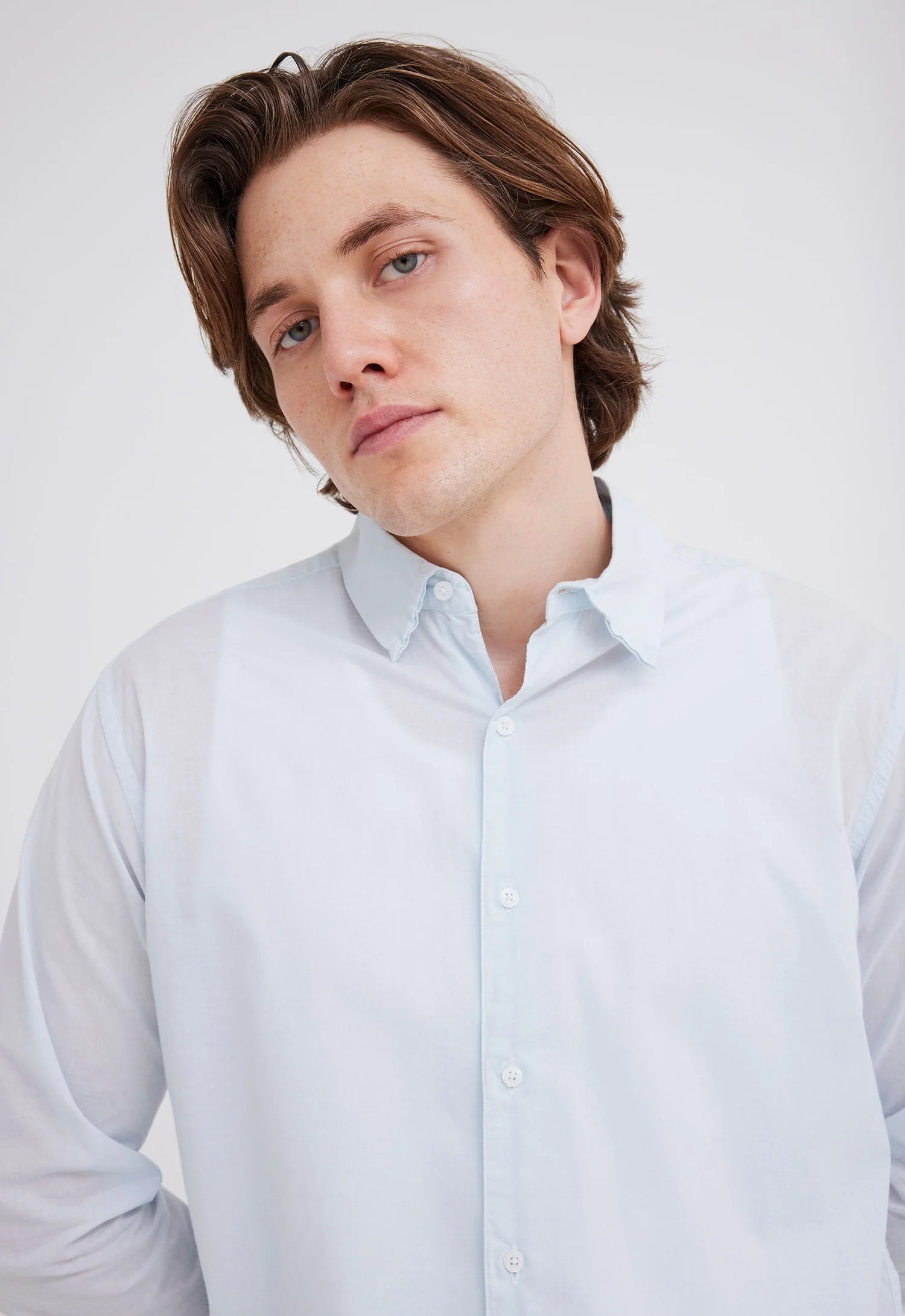 Folded Collar Shirt - Vintage Blue – Kind Curations