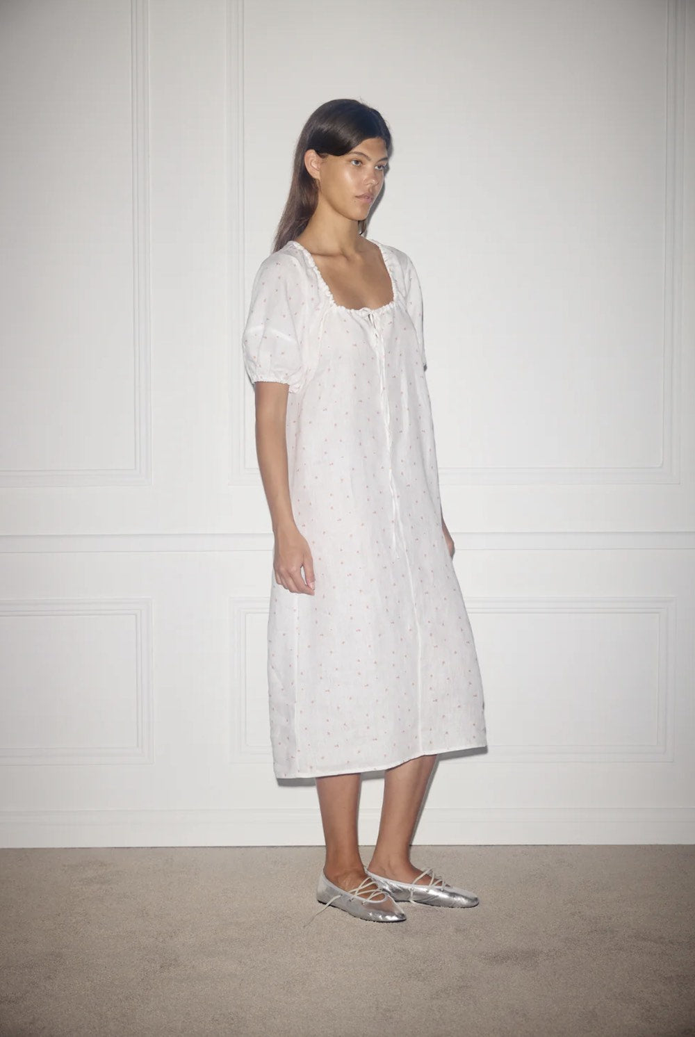 Curved Seam Midi Dress - Corsage Print – Kind Curations