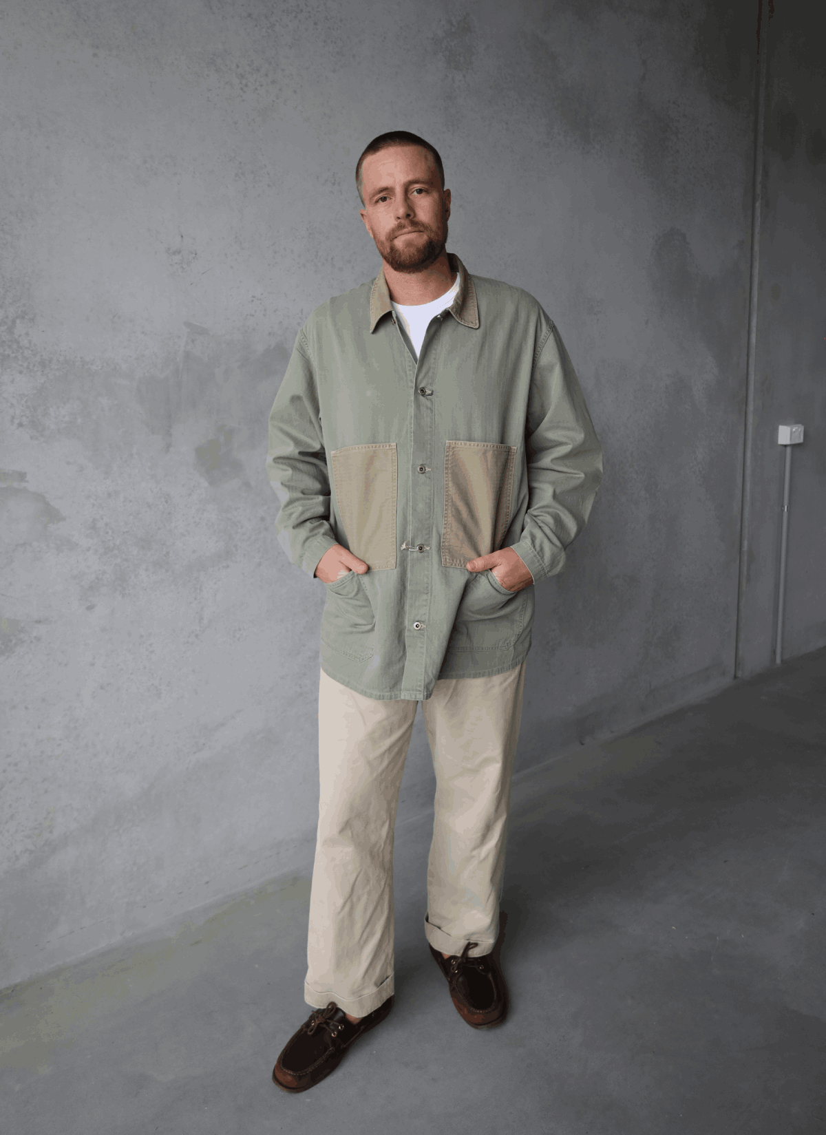 Herringbone Utility Coverall Jacket - Green – Kind Curations